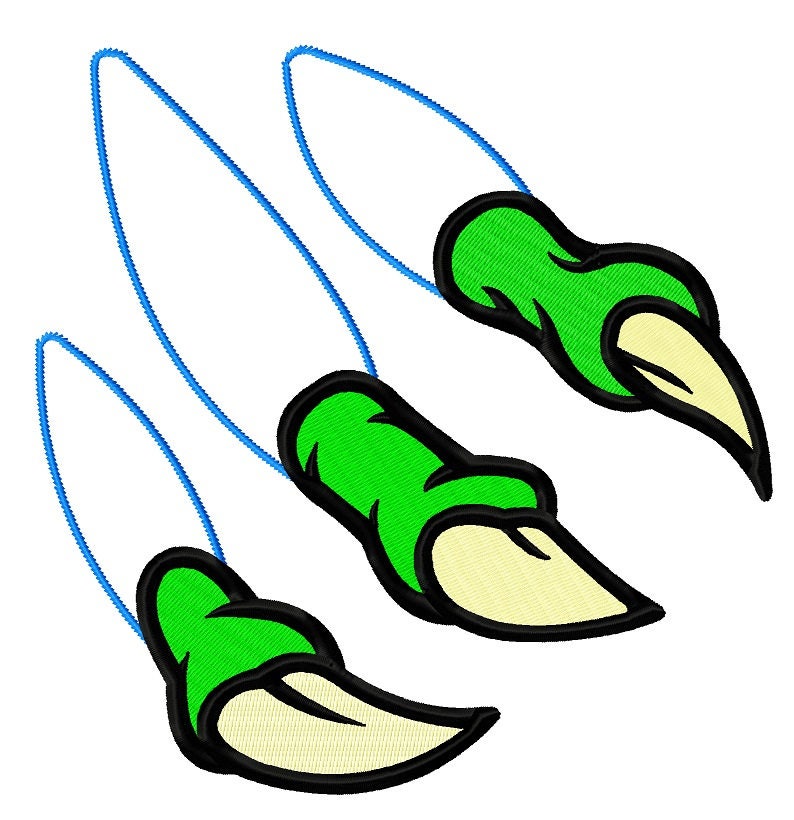 Dinosaur T-rex or Eagle Hawks Claws Real Scratches Embroidery Designs 3 ...