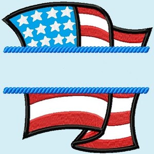 Split USA Flag Applique Embroidery Design INSTANT DOWNLOAD - Etsy