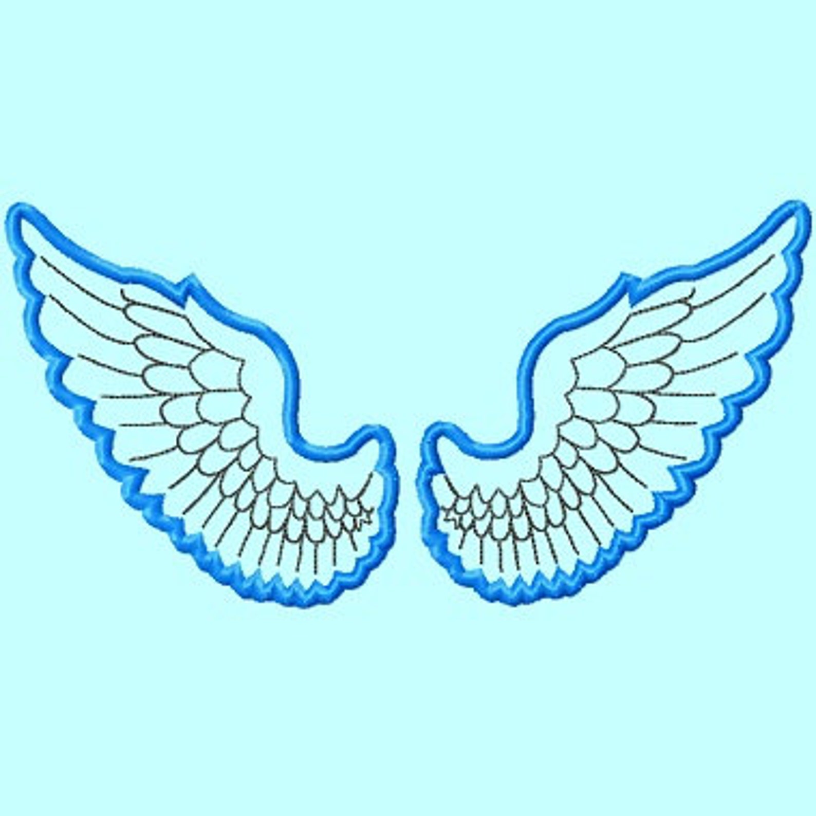 Wings APPLIQUE Embroidery Design 4 Sizes INSTANT DOWNLOAD - Etsy