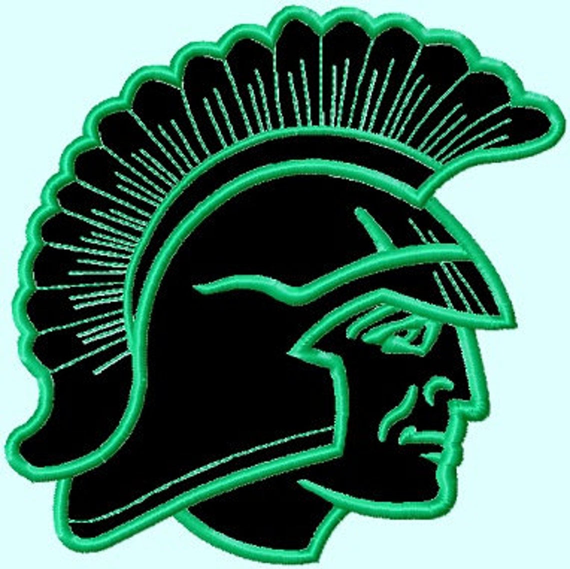 Trojan Mascot Head Applique Embroidery Designs 4 Sizes, Hoops 4x4 5x7 ...