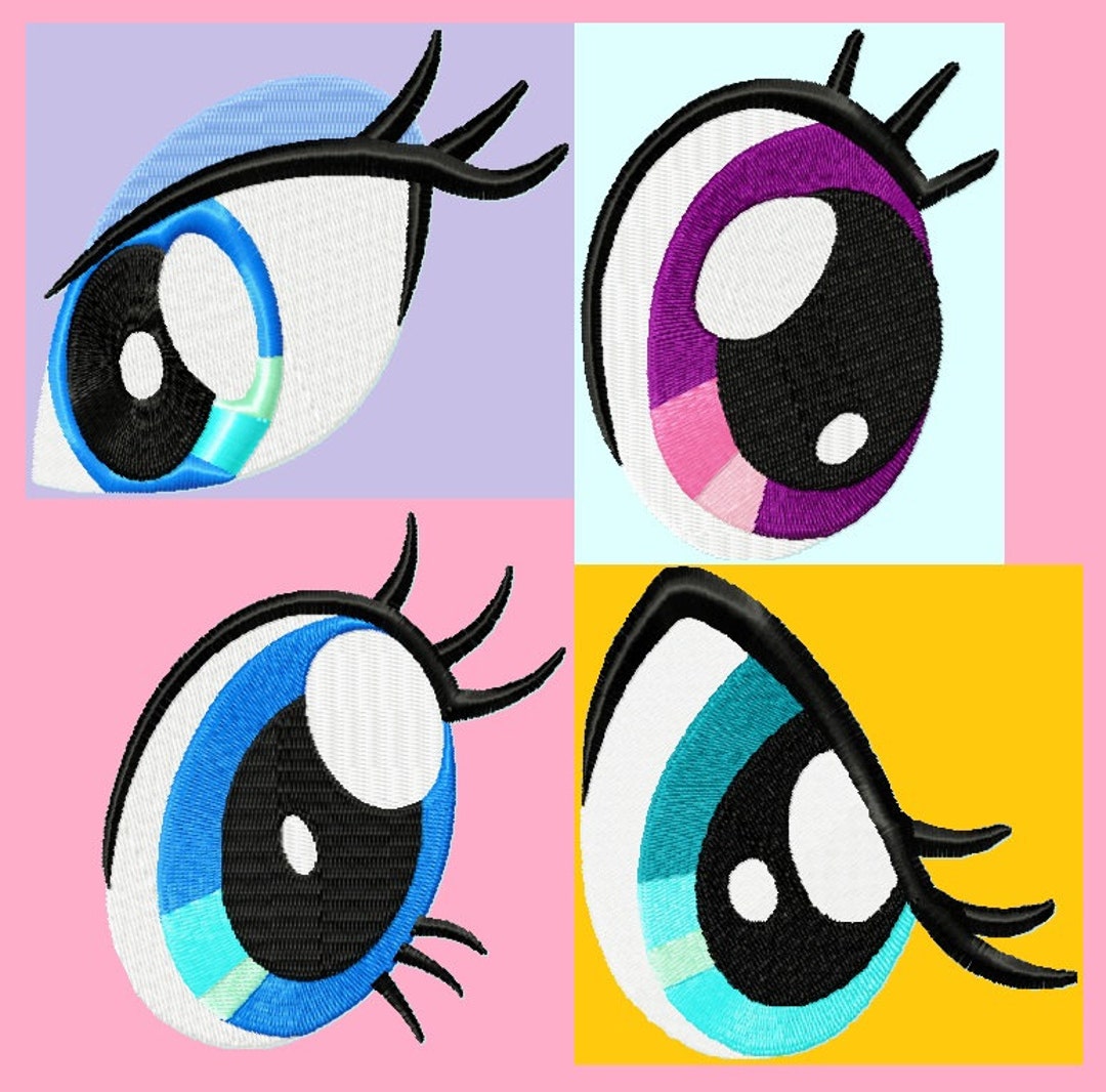 4 Eyes Embroidery Design 3 Sizes Each ( Great for Pony Plush Patterns ...