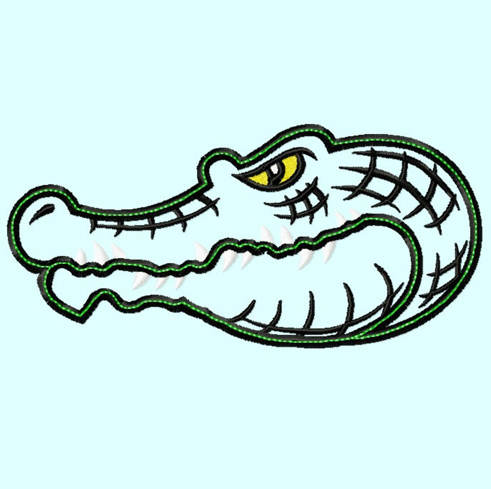 Alligator Head APPLIQUE Embroidery Design 3 Sizes INSTANT DOWNLOAD - Etsy