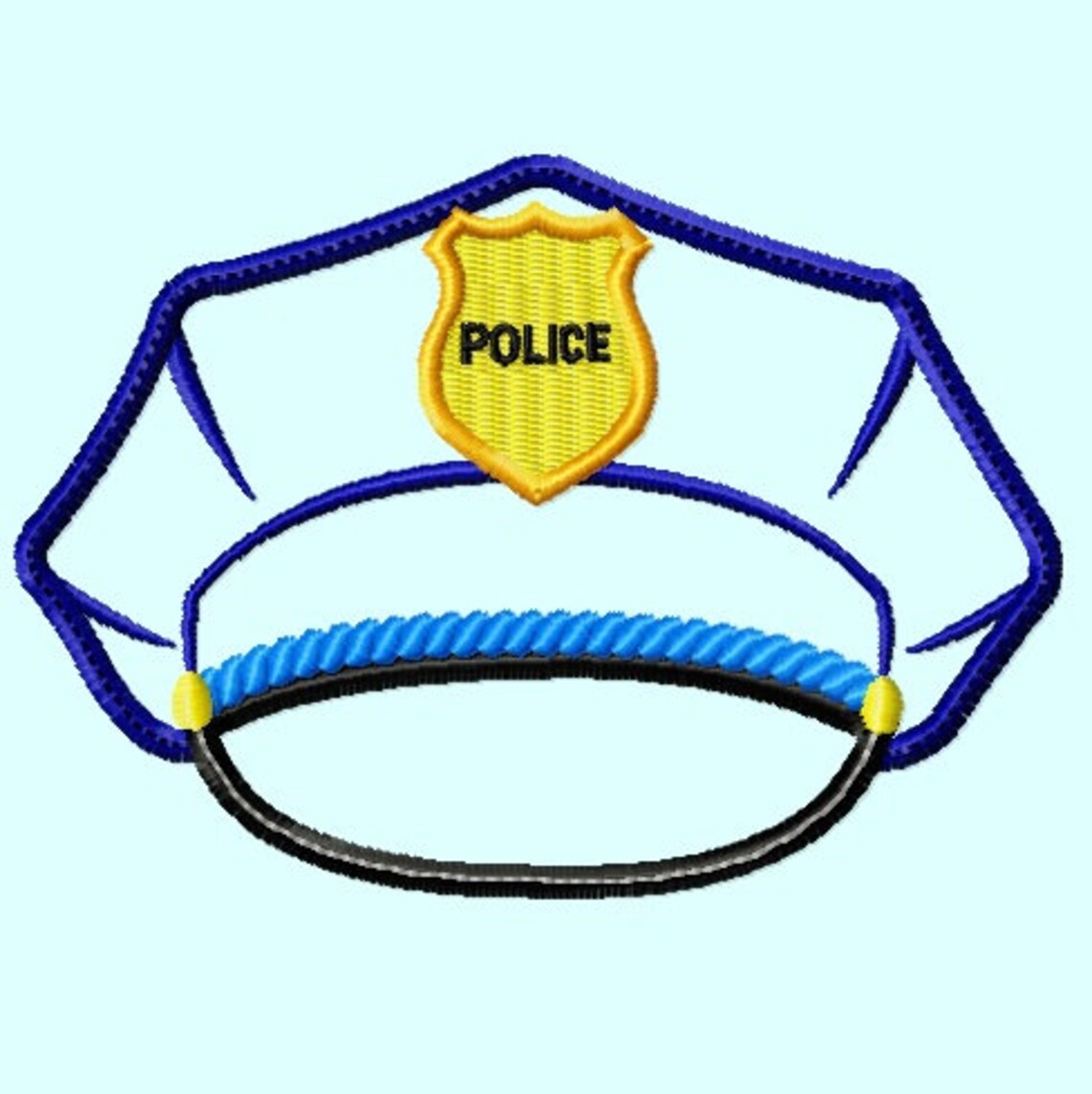 Police Hat APPLIQUE Embroidery Design great for Hooded Towels - Etsy