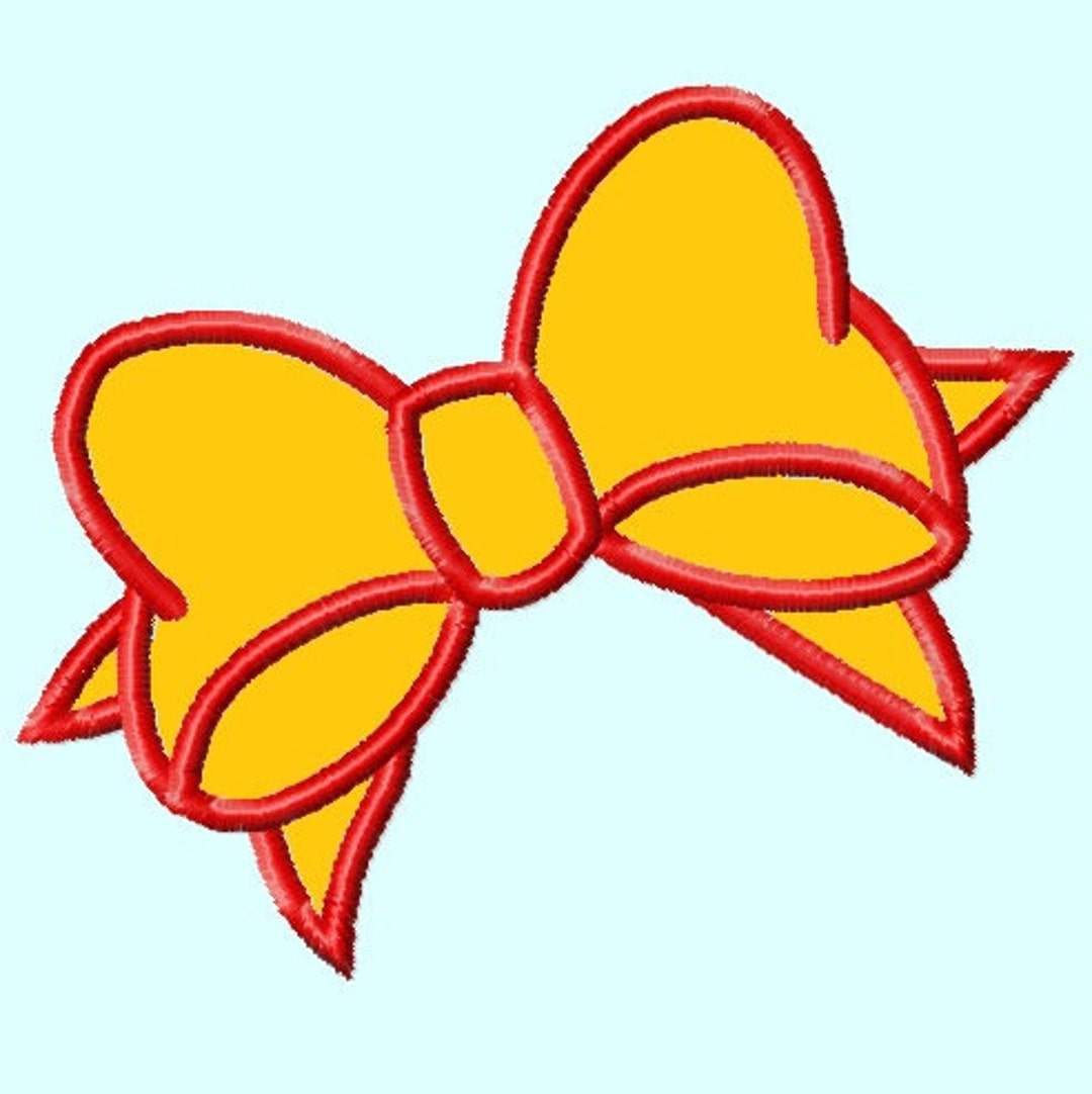 Bow Applique Embroidery Design 3 Sizes INSTANT DOWNLOAD - Etsy