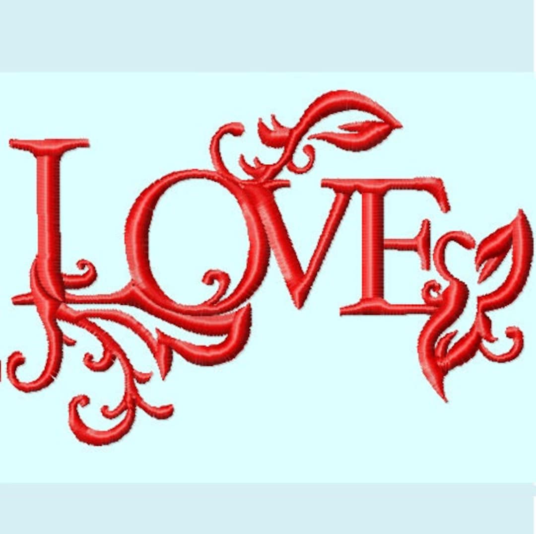 Elegant Word LOVE Embroidery Designs / 2 Sizes INSTANT DOWNLOAD - Etsy