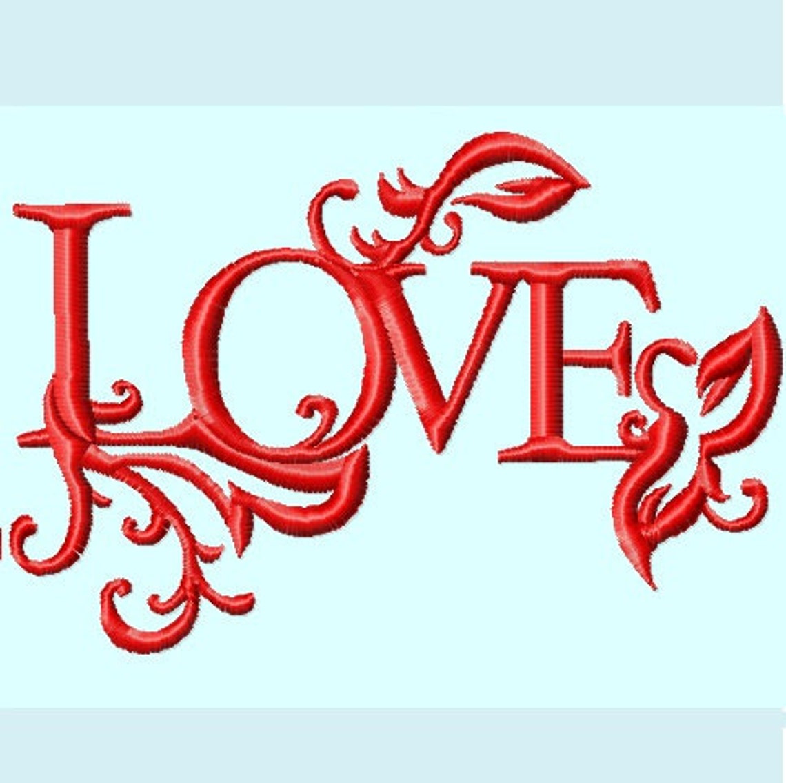 Elegant Word LOVE Embroidery Designs / 2 Sizes INSTANT - Etsy