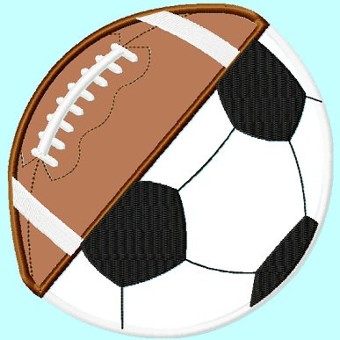 Football and Soccer Ball , Applique Embroidery Design, 3 Sizes INSTANT ...