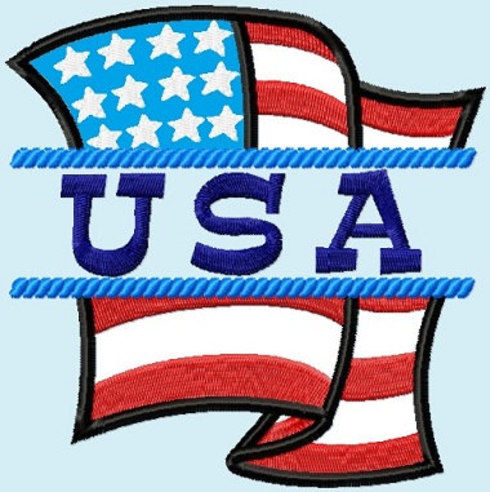 Split USA Flag Applique Embroidery Design INSTANT DOWNLOAD - Etsy