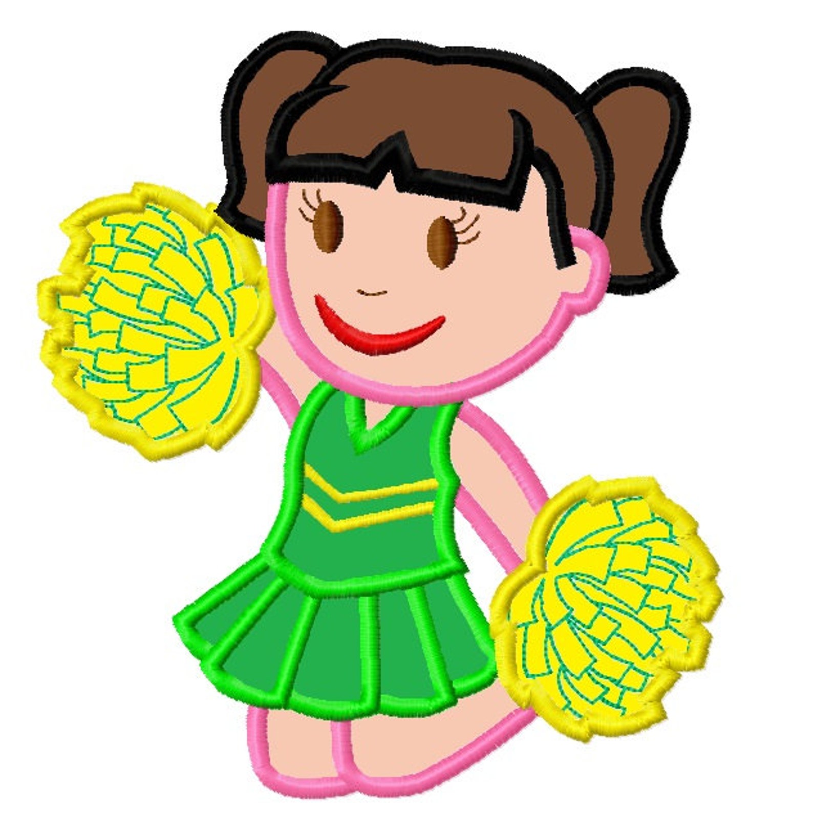 Cheerleader Girl Applique Embroidery Designs Hoops 4x4 5x7 - Etsy India