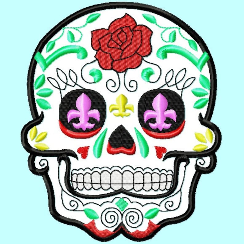 Sugar Skull APPLIQUE Embroidery Designs 3 sizes for hoops 4x4 | Etsy