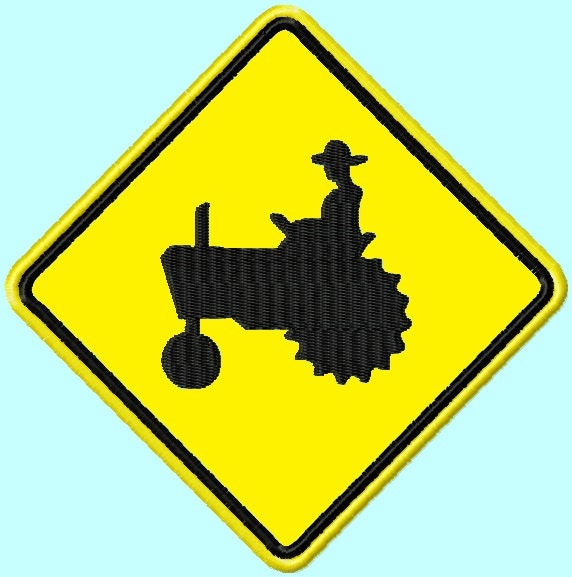Tractor Crossing Sign APPLIQUE Embroidery Design 4 Sizes INSTANT ...