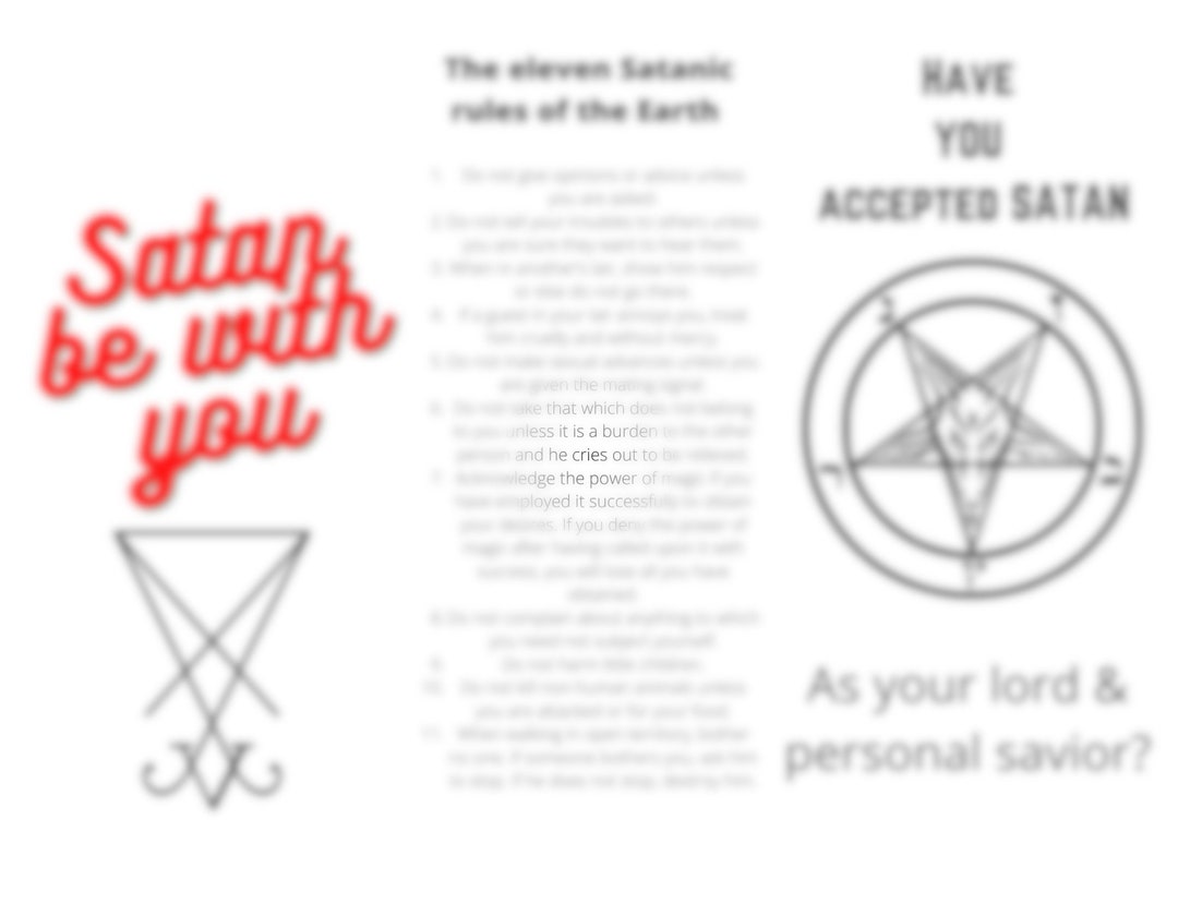 Satanic Pamphlet - Etsy
