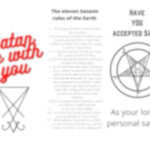 Satanic Pamphlet - Etsy