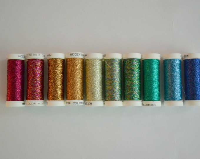 Sparkle Metallic Rainbow Embroidery Thread Set of 10 - Etsy