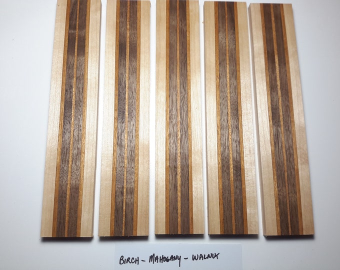 Laminated Knife Scales, Birch - Mahogany - Walnut, Craft Wood Slabs ...