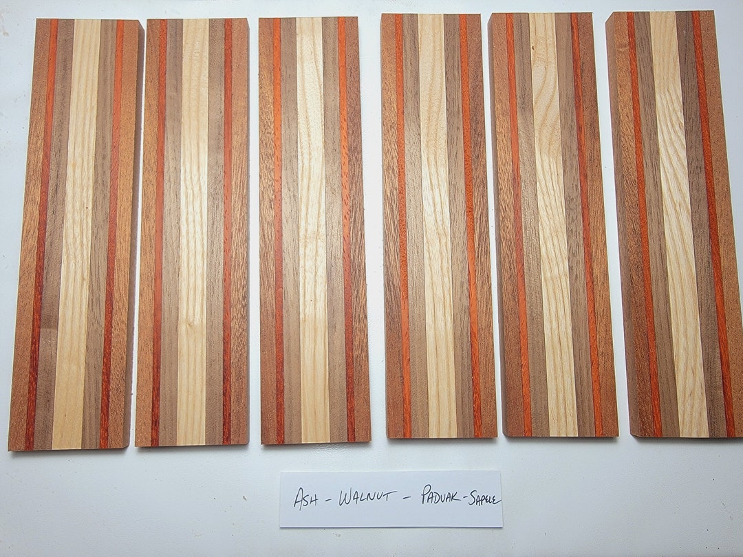 Laminated Knife Scales - Ash - Walnut - Paduak - Sapele Craft Wood ...