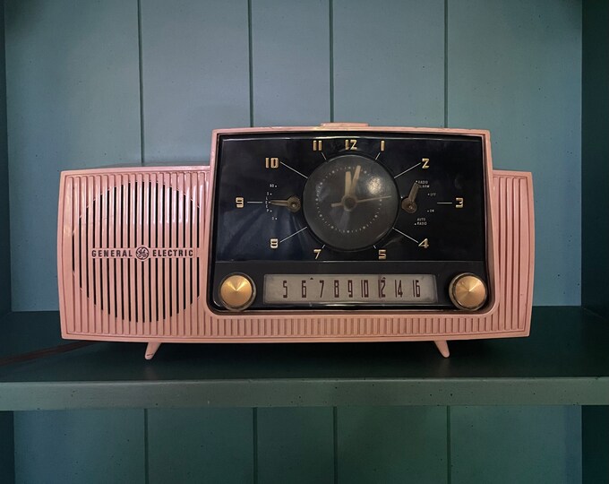 Princess Pink Mid-century 1959 Model 914D GE Clock Radio Not Working ...