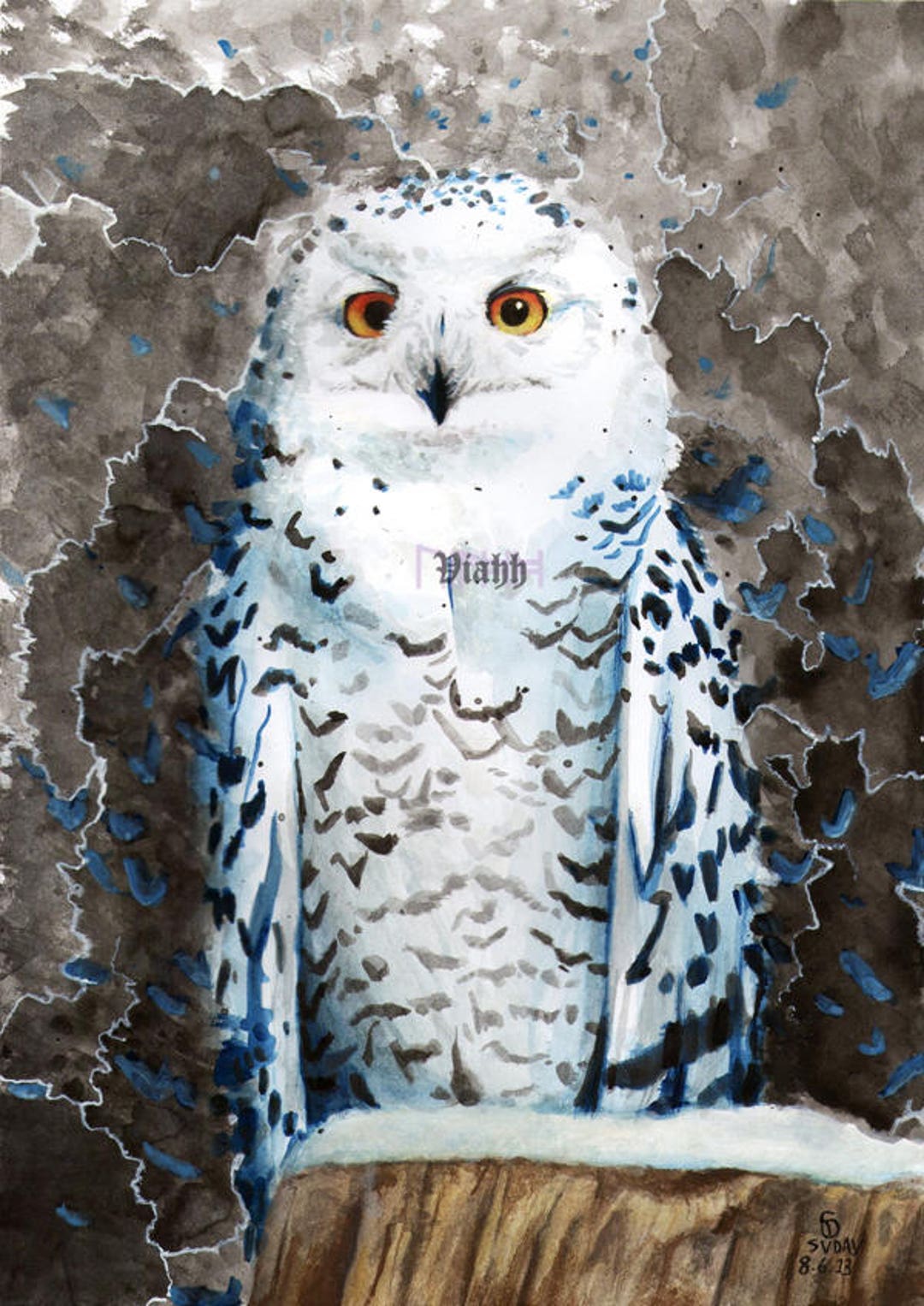 Top Quality A5/A4 Art Print "shaman" Snowy Owl Painting 310gsm - Etsy