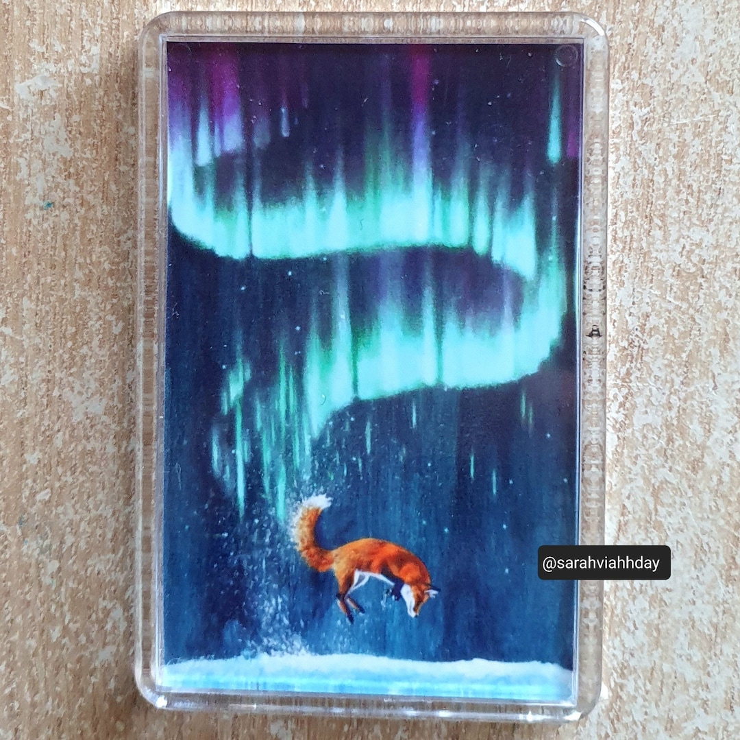 Northern Lights Fox Fridge Magnet Aurora Borealis Revontulet - Etsy UK