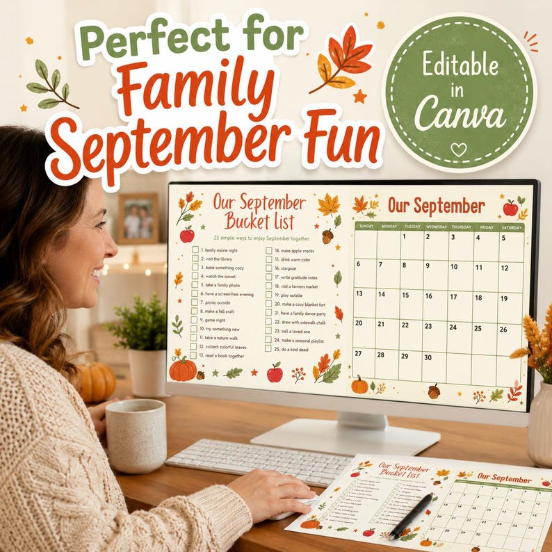 September 2026 Family Bucket List & Editable Calendar: Fall Activities ...