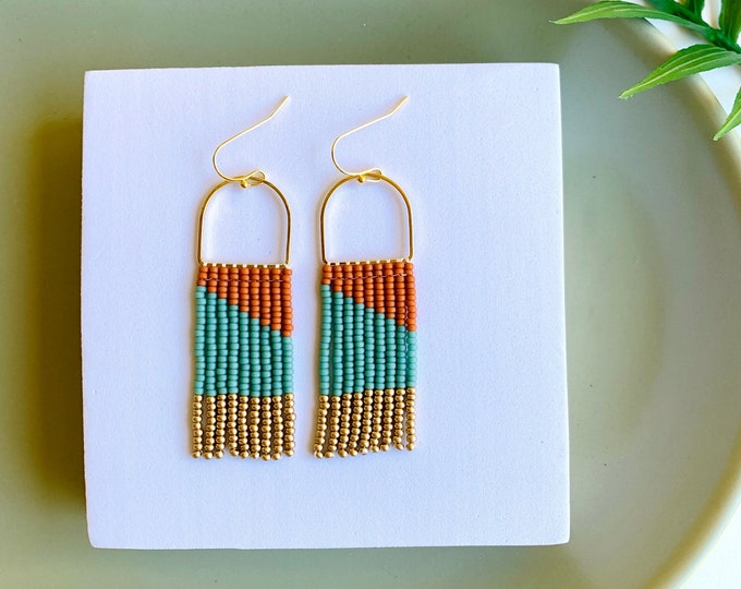 Handmade Seed Bead Earrings by Modish / Boho & Modern / Terracotta ...