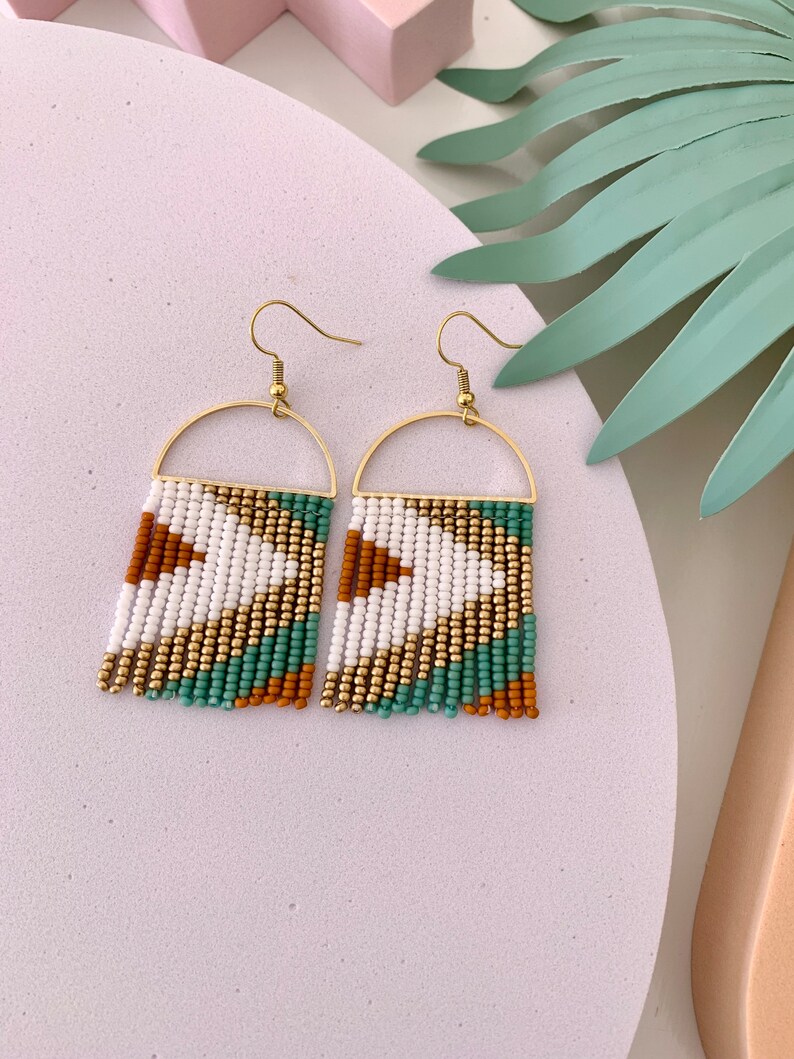 Handmade Seed Bead Earrings by Modish / Modern / Boho - Etsy