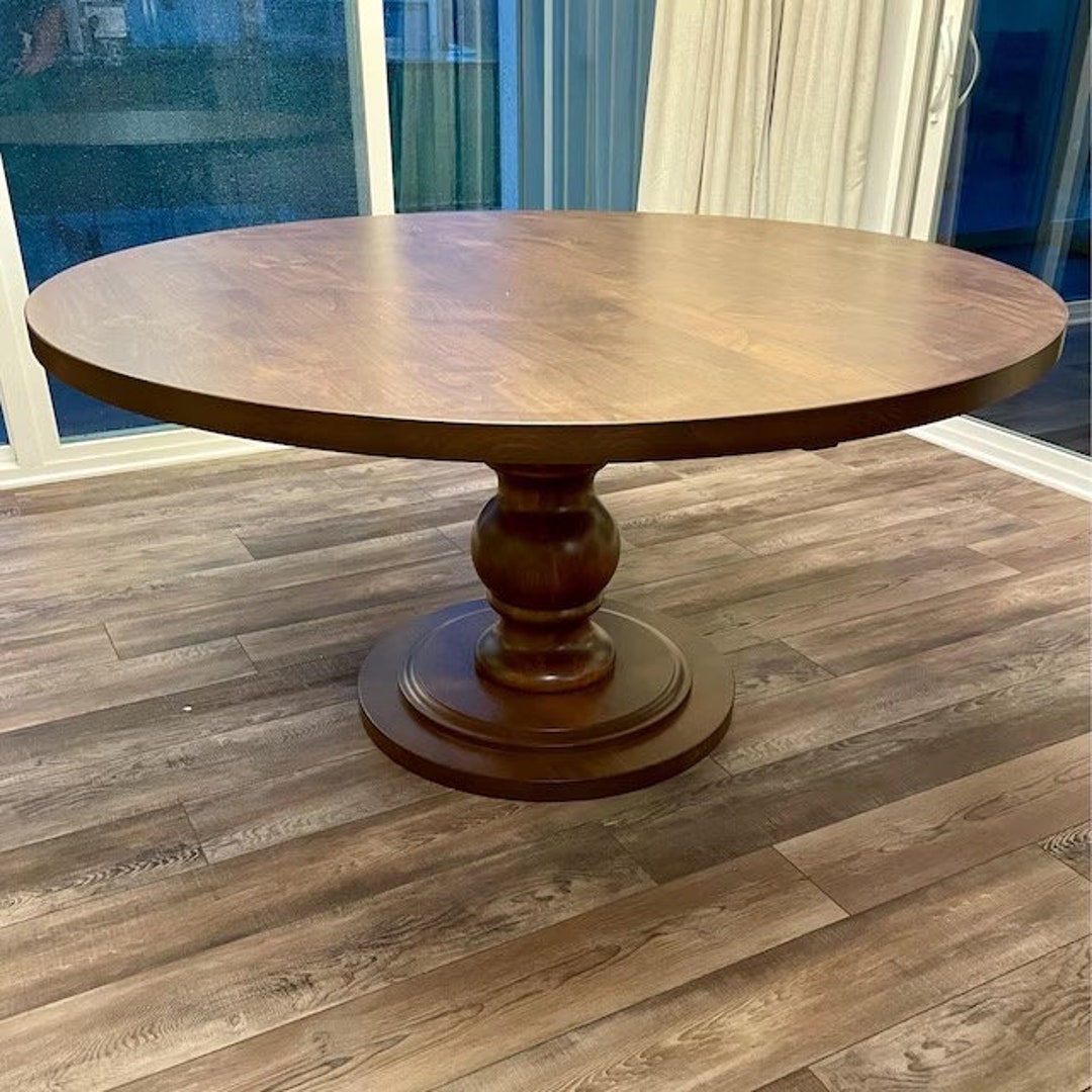 Round Hand Crafted Pedestal Dining Table Etsy UK