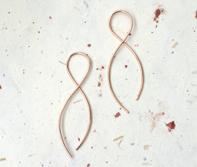 Infinity Hoops Rose Gold, Yellow Gold, or Sterling Silver - Etsy