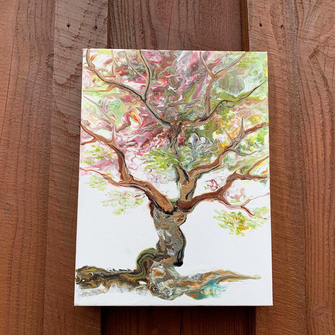 Pink Swirl Tree - Original Acrylic by Marji Stevens - Etsy