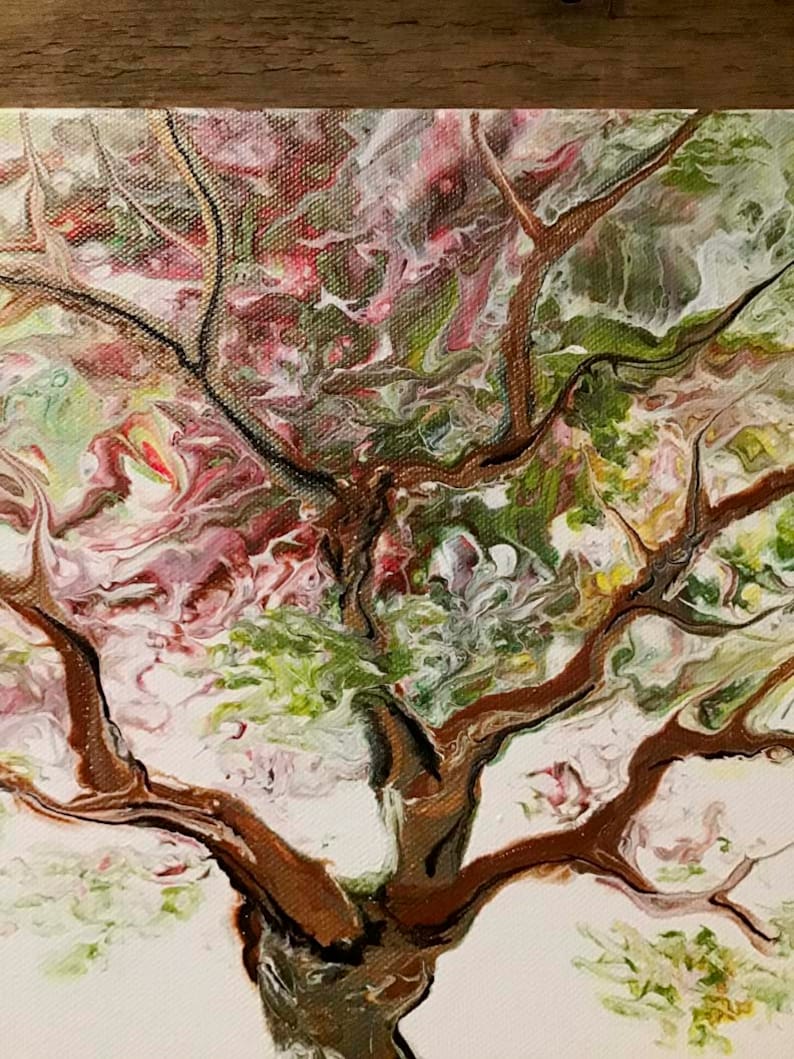 Pink Swirl Tree - Original Acrylic by Marji Stevens - Etsy