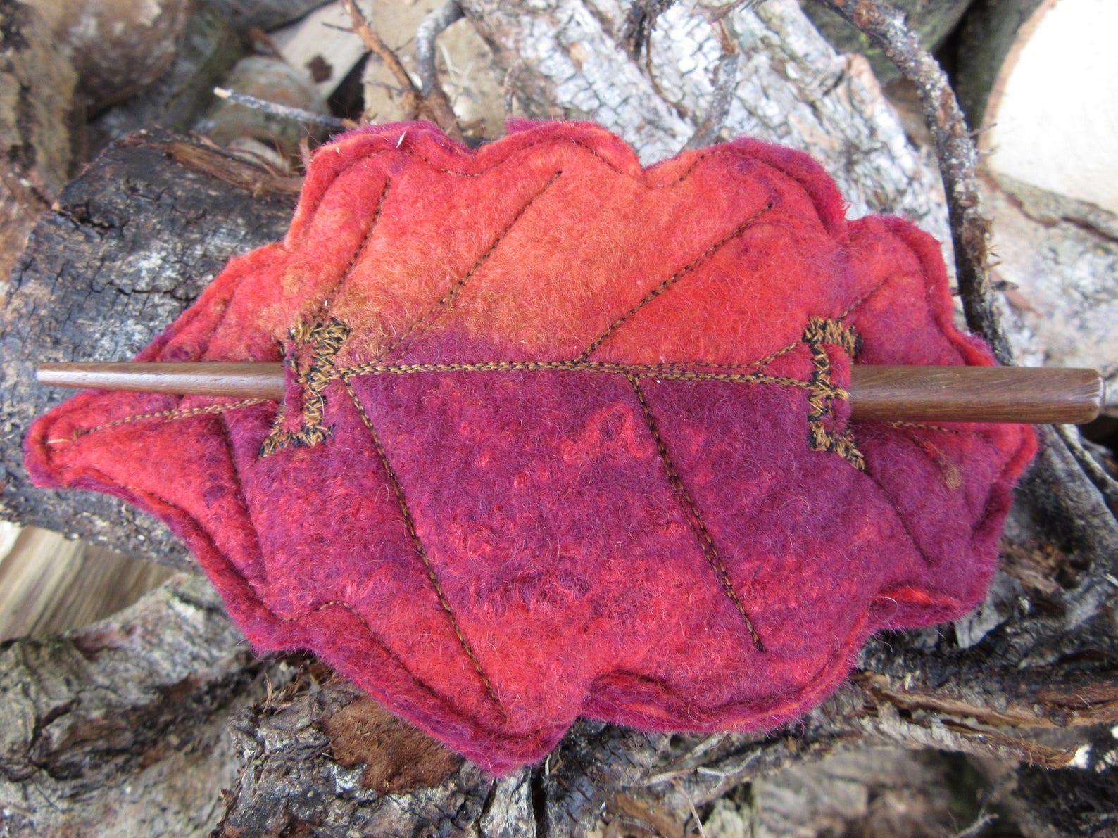 Womens Fantasy Accessories Felt Hair Clips Oak Leaf Hair - Etsy