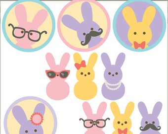 Easter Clipart Girl Bunnies Personal and Limited Commercial | Etsy