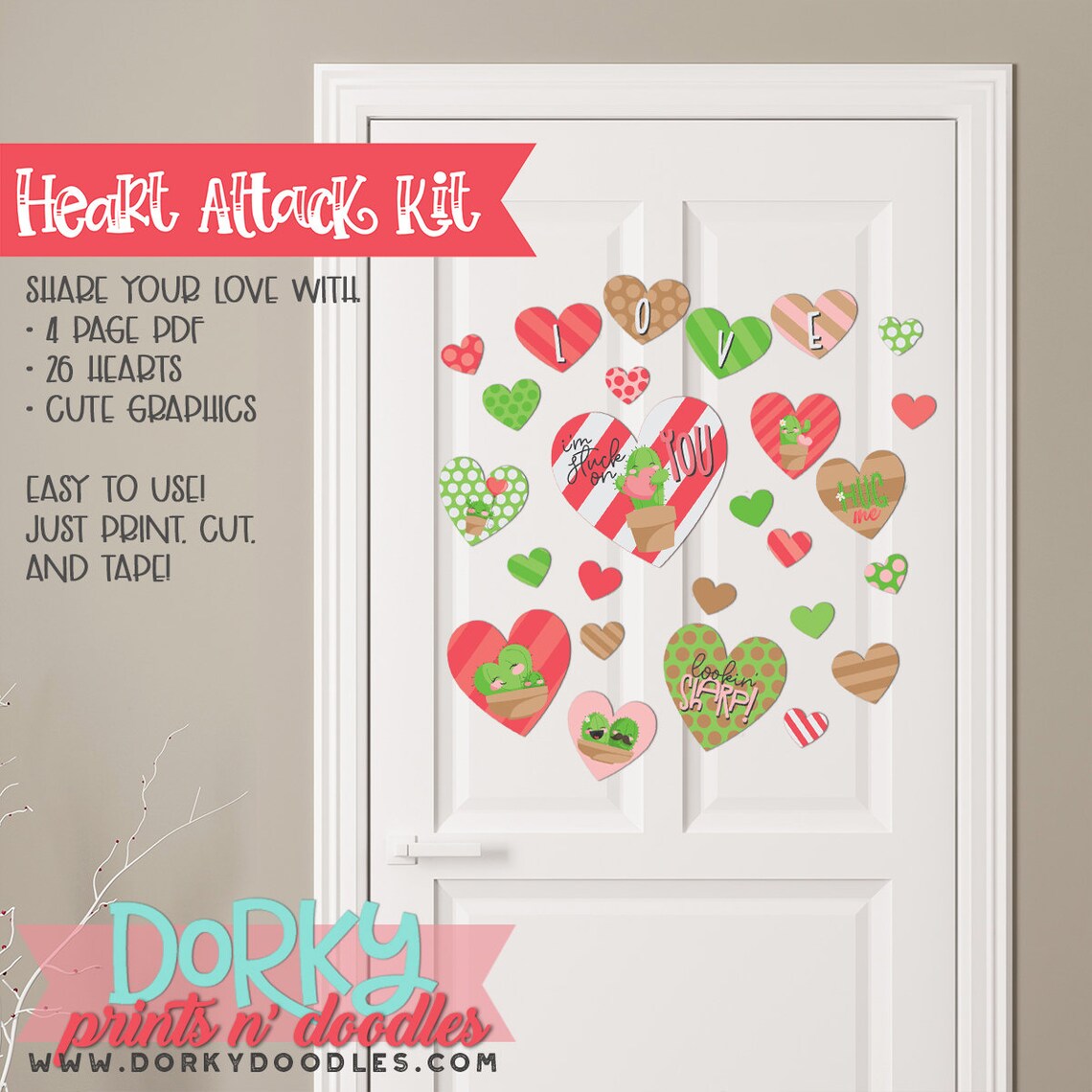 Valentine heart Attack Printable PDF perfect for - Etsy