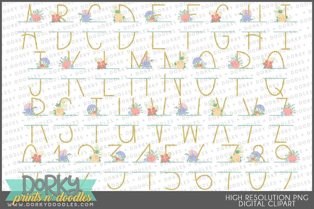 Rall Monogram Beach Alphabet Clipart -personal and Limited Commercial ...