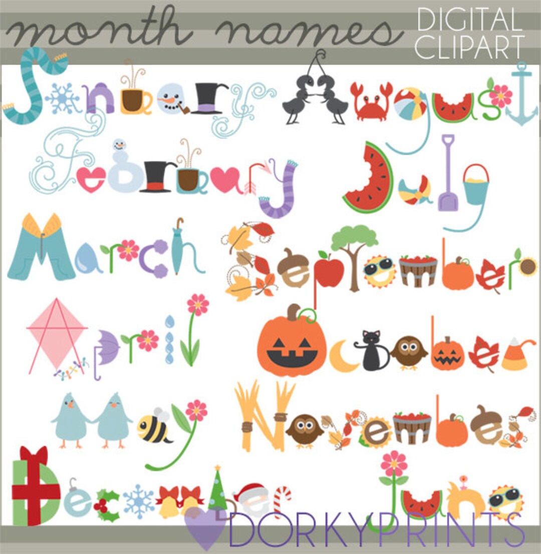 Seasonal Clipart and Scrapbook Titles -personal and Limited Commercial ...