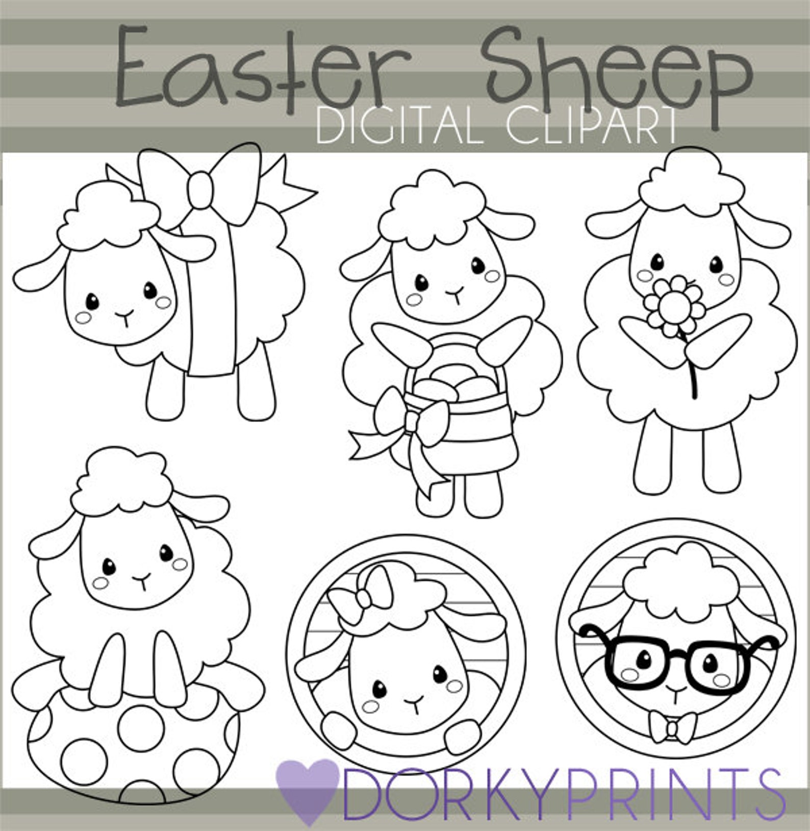 Easter Clipart Spring Sheep -personal and Limited Commercial Use ...