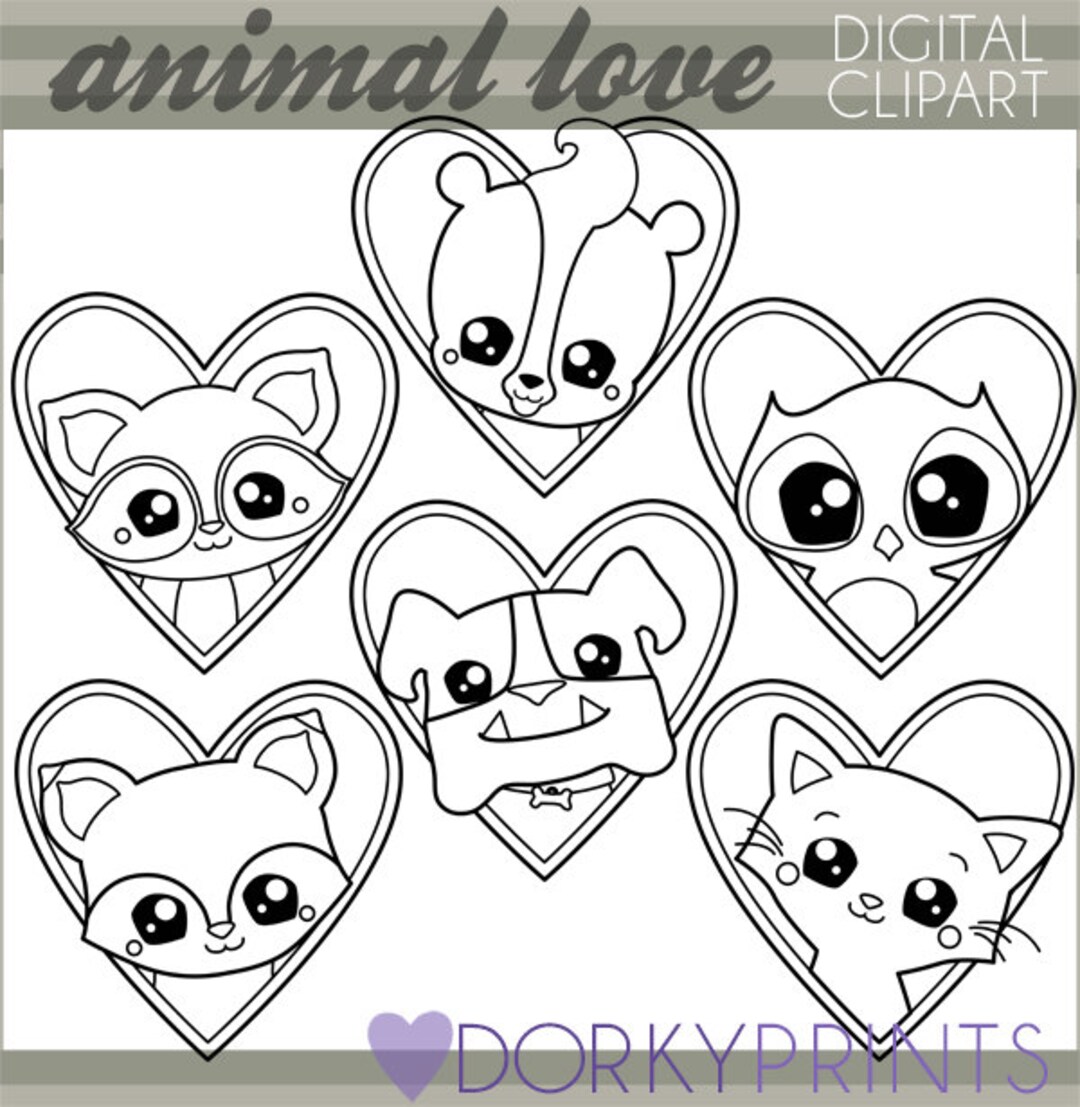 Valentine Clipart Animal Love -personal and Limited Commercial Use ...