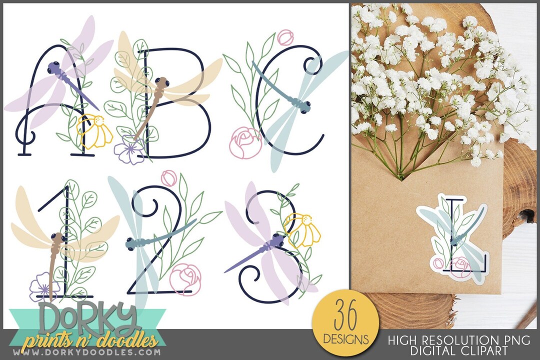 Dragonfly Alphabet Clipart -personal and Limited Commercial Use- Pretty ...