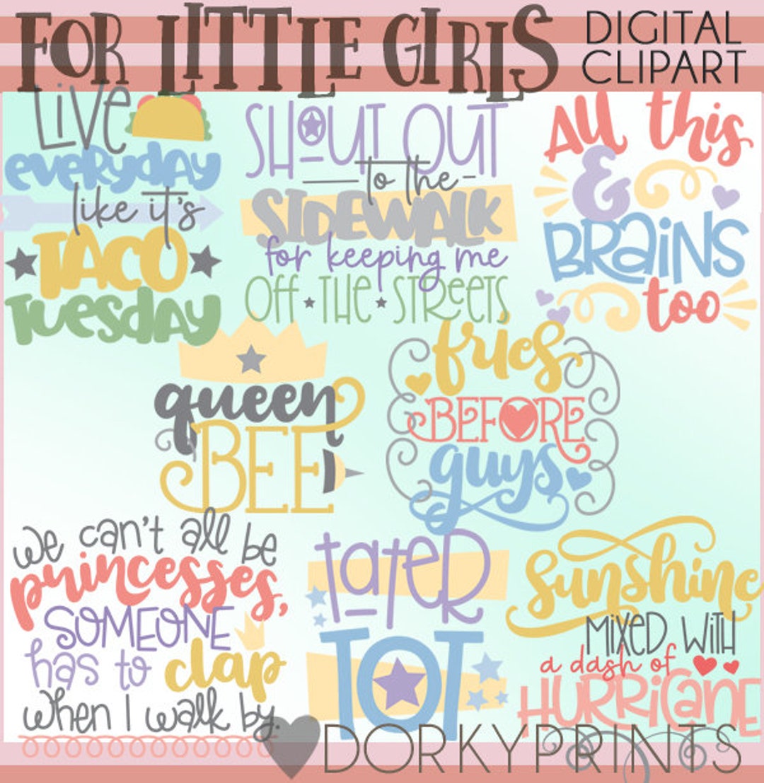 Cute Girl Titles Clipart -personal and Limited Commercial Use- Little ...