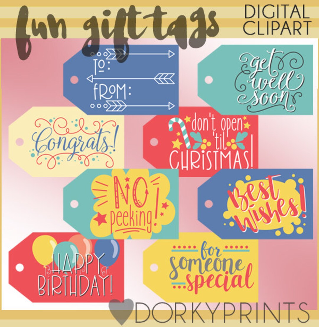 Gift Tags Clipart -personal and Limited Commercial Use- Holiday and All ...