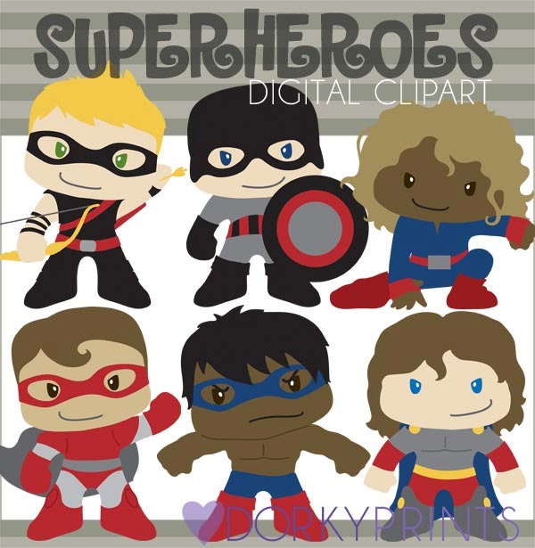 Super Hero Clipart Set -personal and Limited Commercial- Superheroes ...