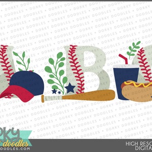 Cute Baseball Alphabet Clipart -PNG Art- Instant Download - Numbers ...