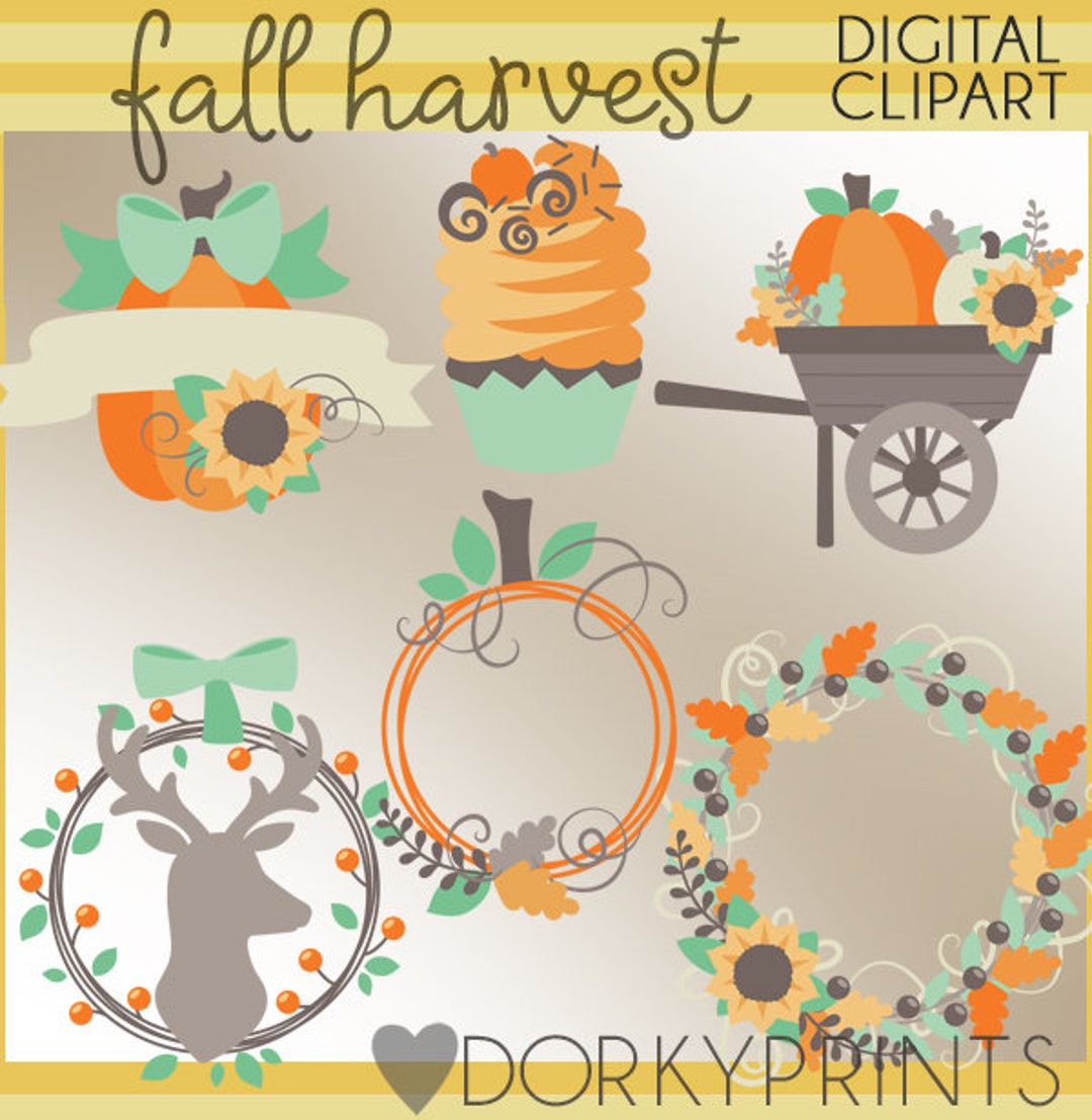 Fall Harvest Clipart -personal and Limited Commercial Use- Pumpkins ...