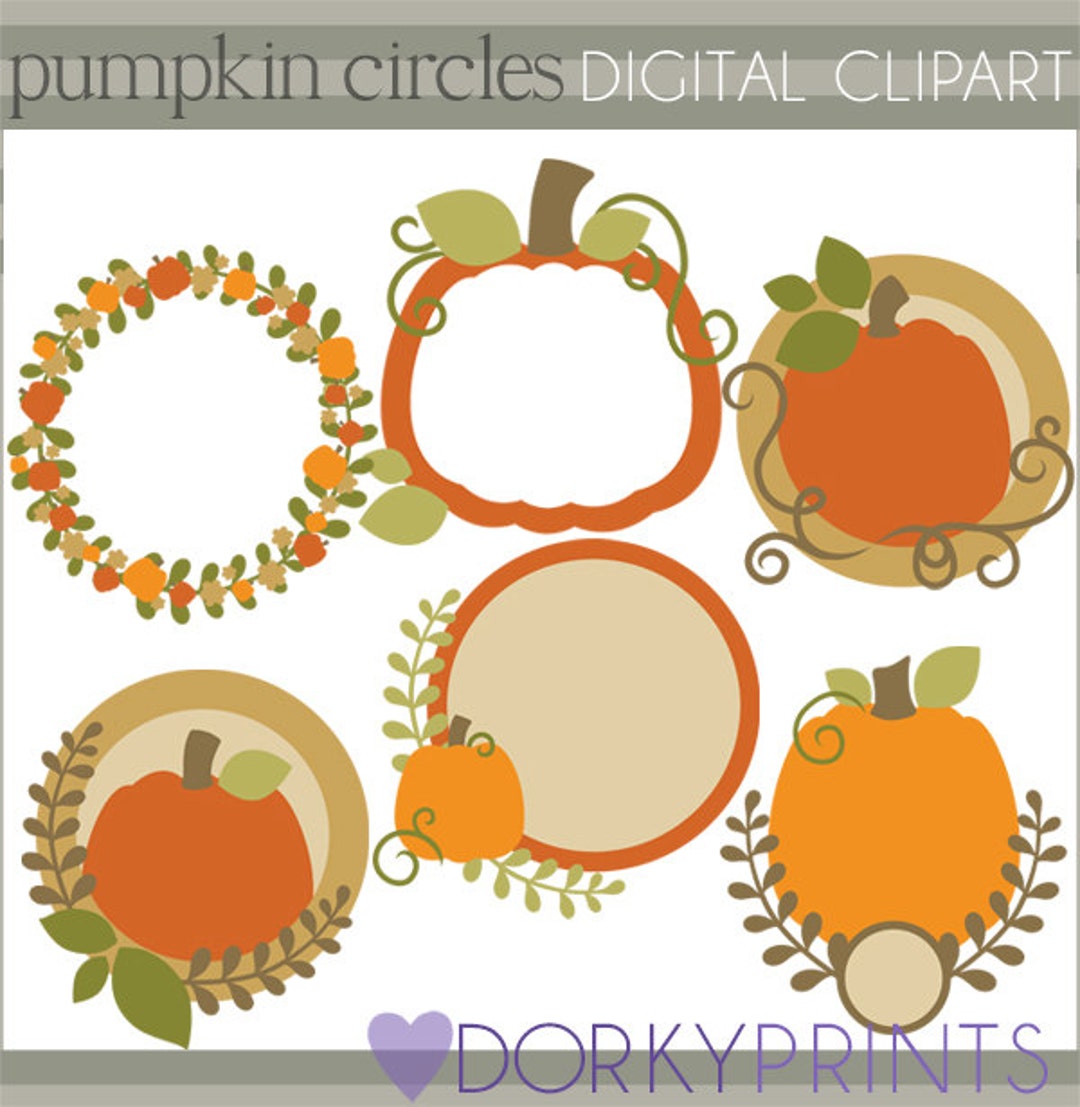 Pumpkin Clipart Pumpkin Circle Frames-personal and Limited Commercial ...