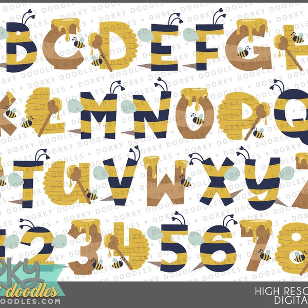 Honey Bee Alphabet - Etsy