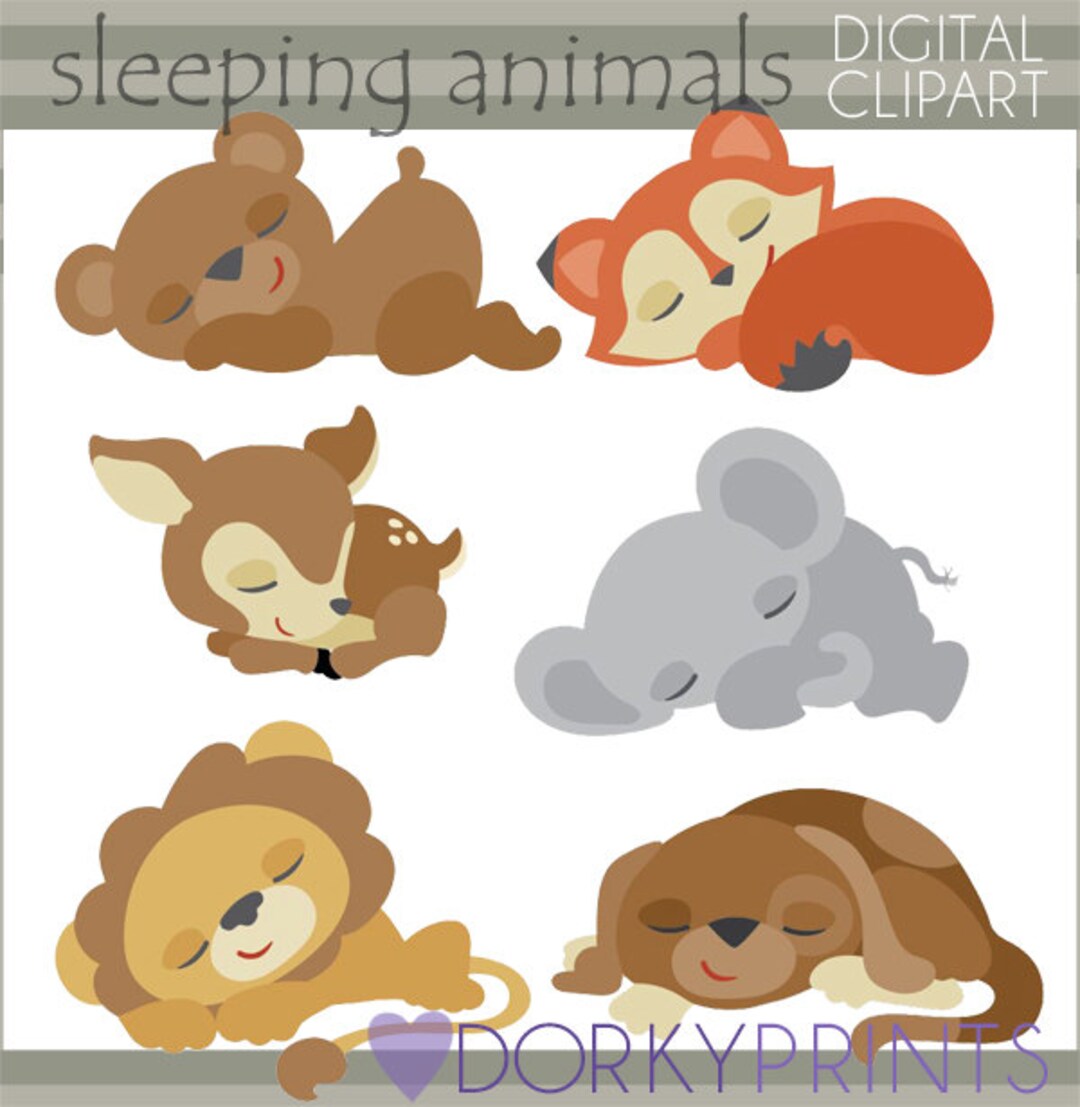 Sleeping Animals Clip Art Set -personal and Limited Commercial Use ...