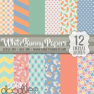 Easter Digital Paper Pack, Cute Easter Bunnies Paper, Girl and Boy ...