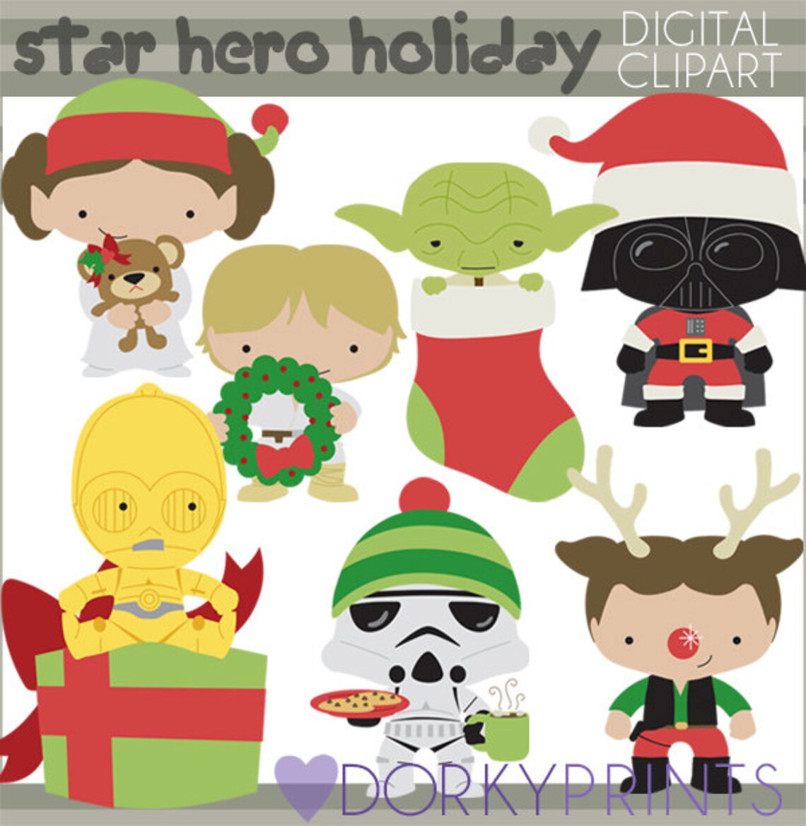Star Heroes Christmas Clipart Set personal and Limited - Etsy