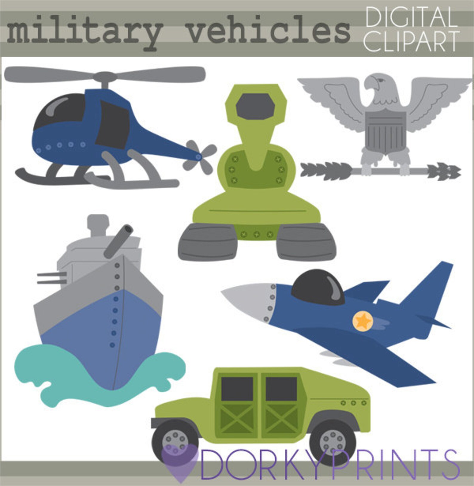 Military Vehicles Clipart Set -personal and Limited Commercial- Army ...