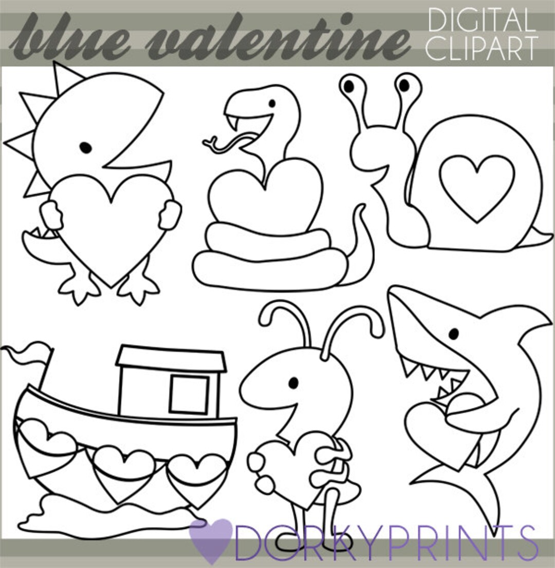 Valentine Clipart Blue Valentines -personal and Limited Commercial Use ...